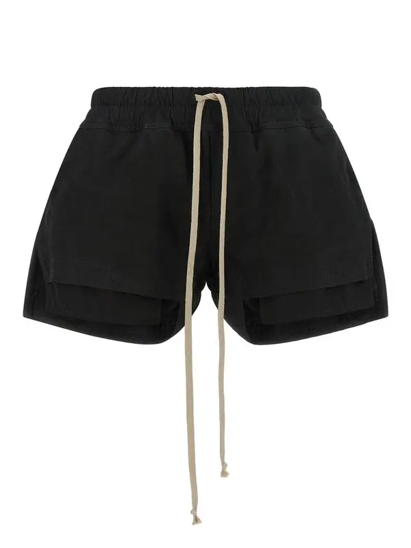 Rick Owens Fog Boxers' Lambskin Shorts - Black