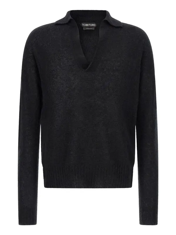 TOM FORD Cashmere And Silk Polo Shirt - Black