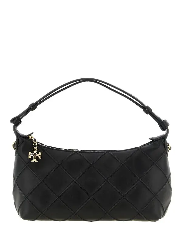 Tory Burch Fleming Leather Clutch - Black