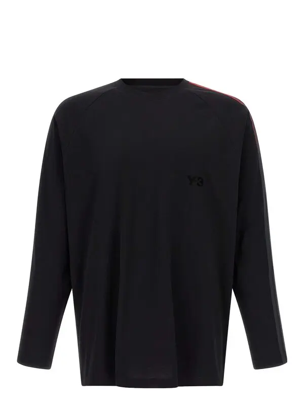 Y3 Oversized Gradient Stripes' T-shirt - Black