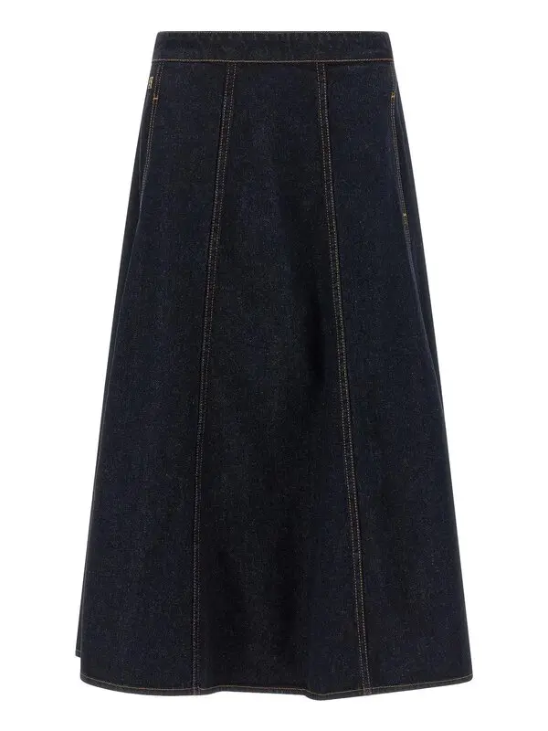 Alberta Ferretti Denim Maxi Skirt - Blue