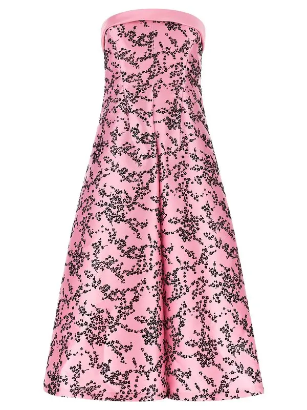 Alberta Ferretti Floral Silk Blend Mikado Midi Dress - Multi