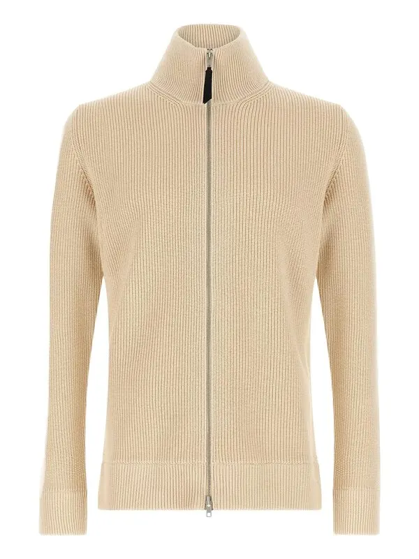 MAISON MARGIELA Ribbed Knit Cardigan - Beige