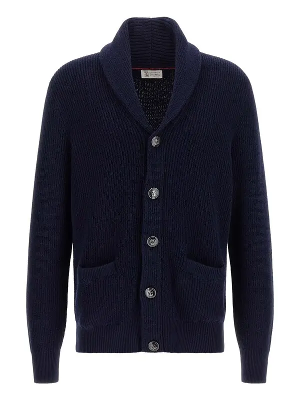 Brunello Cucinelli Malfilé Cotton Cardigan - Blue