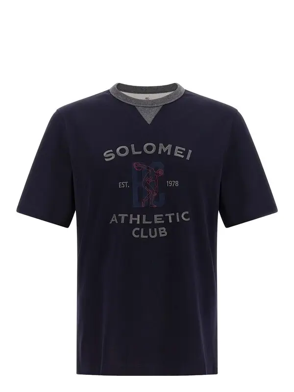 Brunello Cucinelli Solomei Athletic Club' T-shirt - Blue