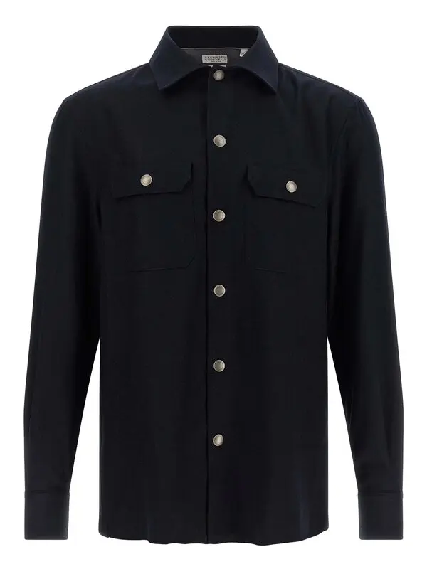 Brunello Cucinelli Flannel Overshirt - Blue