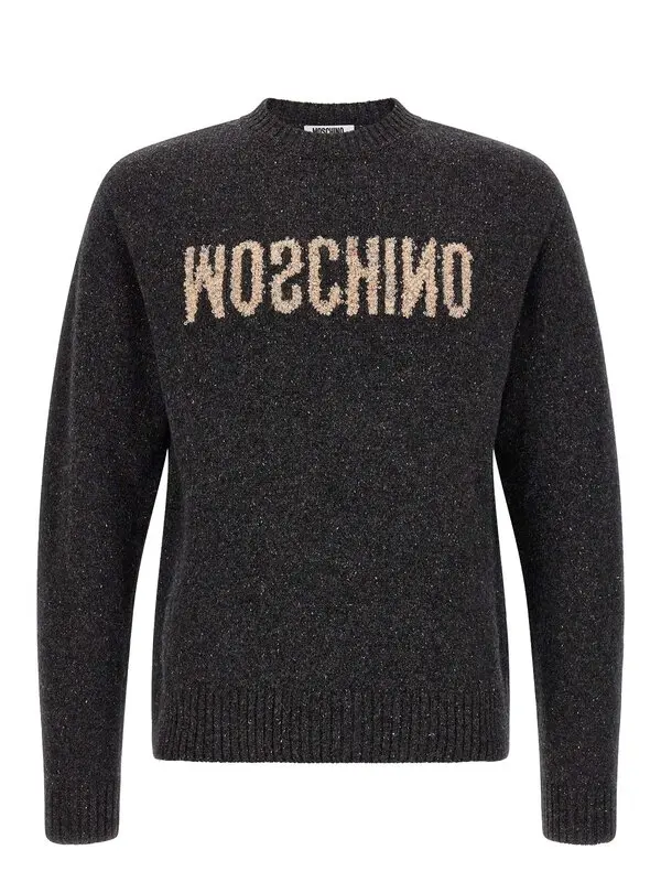 Moschino Mirrored Logo Sweater - Gray