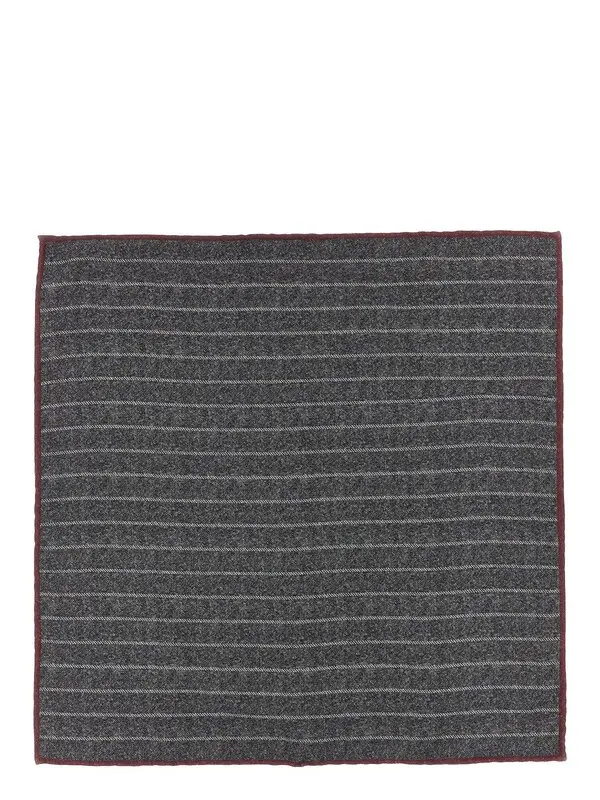 Brunello Cucinelli Pinstripe Silk Pocket Clutch - Gray