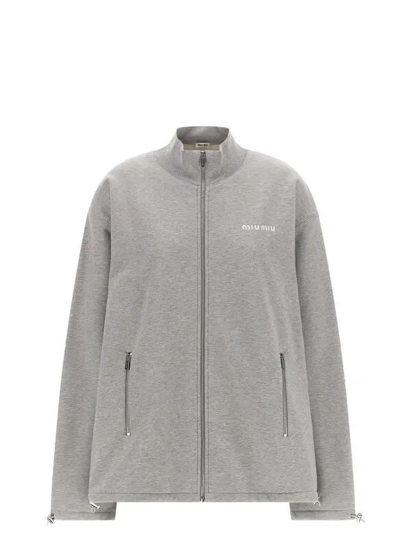 Miu Miu Zipped Sweatshirt - Gray