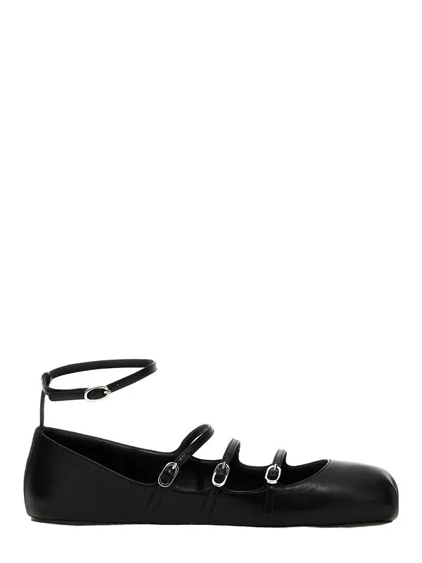 Alexander McQueen Leather Strap Ballet Flats - Black
