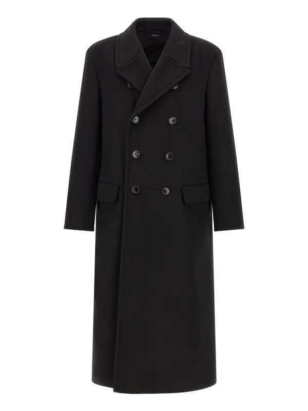 TOM FORD Luxury Melton Db Officer Coat - Black