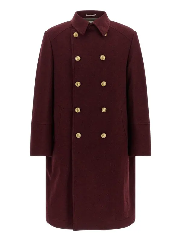 Brunello Cucinelli Cashmere Double-breasted Coat - Bordeaux