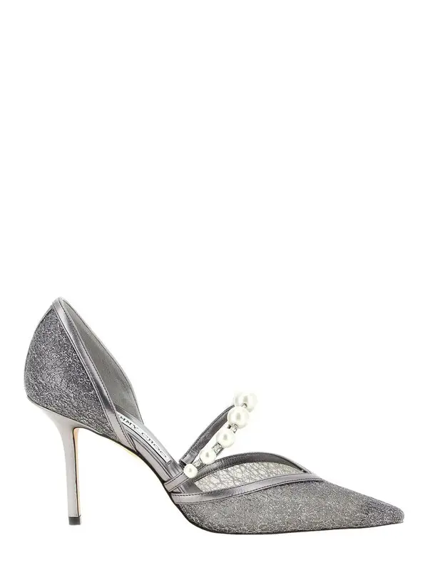 JIMMY CHOO Metallic Lace Pumps - Gray