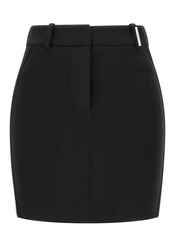 Attico Metal Plate Mini Skirt - Black