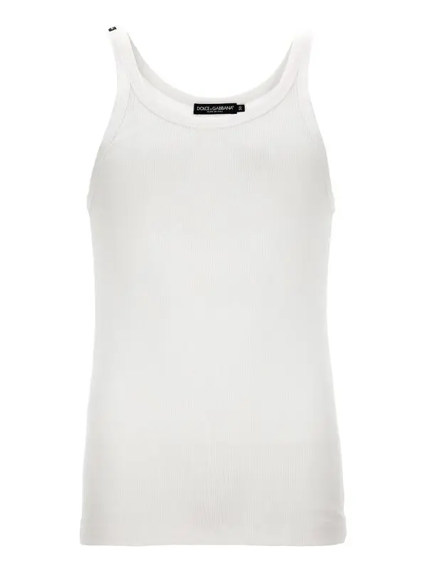 Dolce & Gabbana Ribbed Tank Top - White