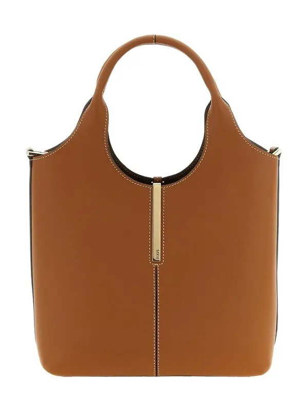 TOD'S Mini Metal Plate Shopping Bag - Brown