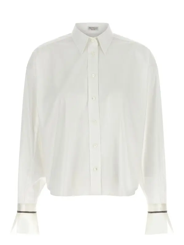 Brunello Cucinelli Shiny Cuffs Shirt - White