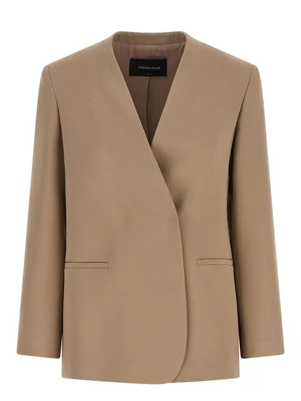 Fabiana Filippi Twill Blazer - Beige