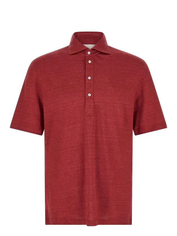 Brunello Cucinelli Polo Jersey Mélange - Red