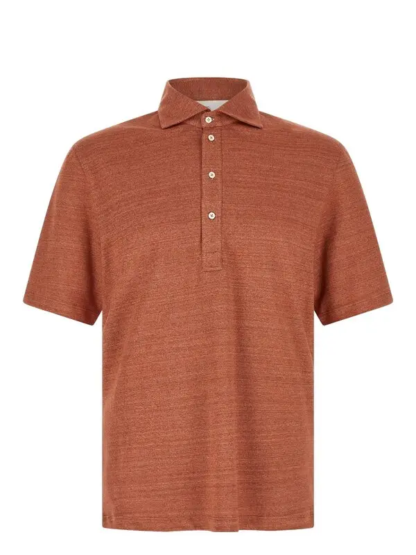 Brunello Cucinelli Polo Jersey Mélange - Orange