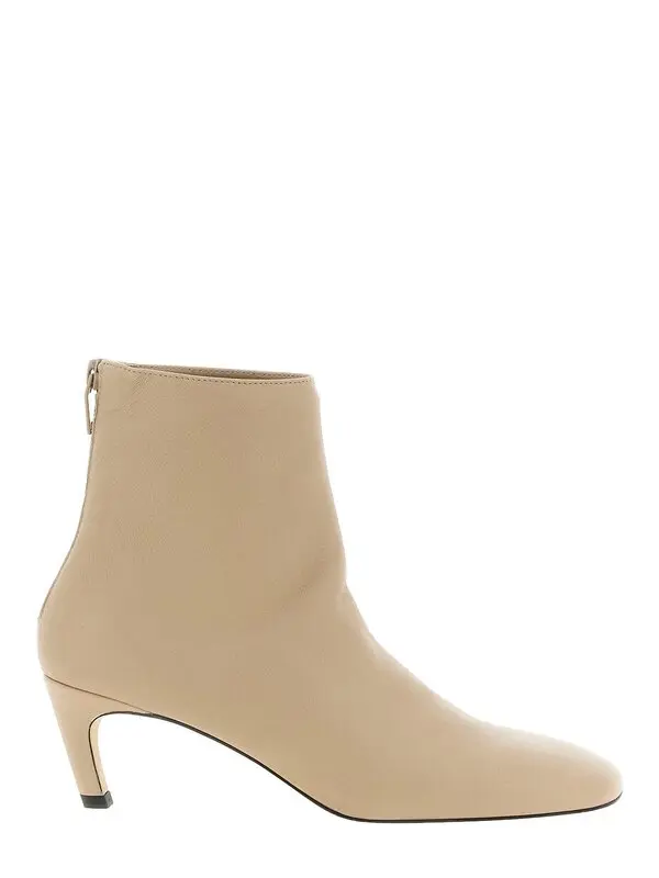 TOTEME Nappa Leather Ankle Boots - Beige