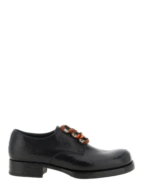 Prada Leather Derby Shoes - Black