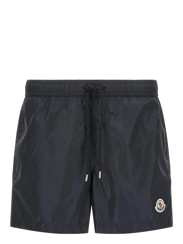 Moncler Logo Patch Swim Shorts - Blue