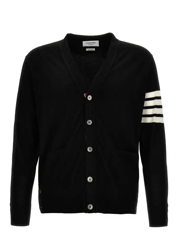 Thom Browne Merino Wool Cardigan - Black