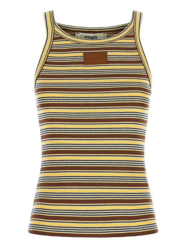 Fendi Striped Ribbed Knit Top - Multi