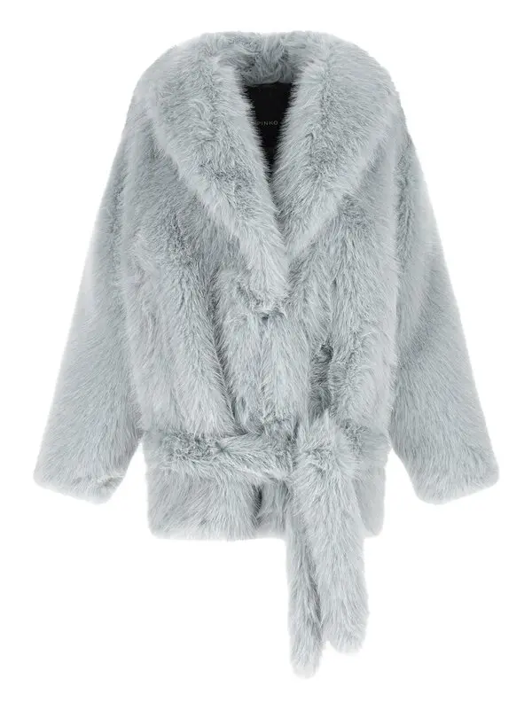 Pinko Faux Fur Blouson - Light Blue