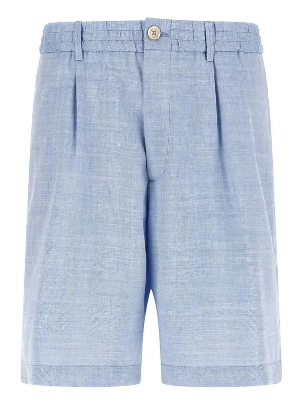 Brunello Cucinelli Chevron Bermuda Shorts - Light Blue