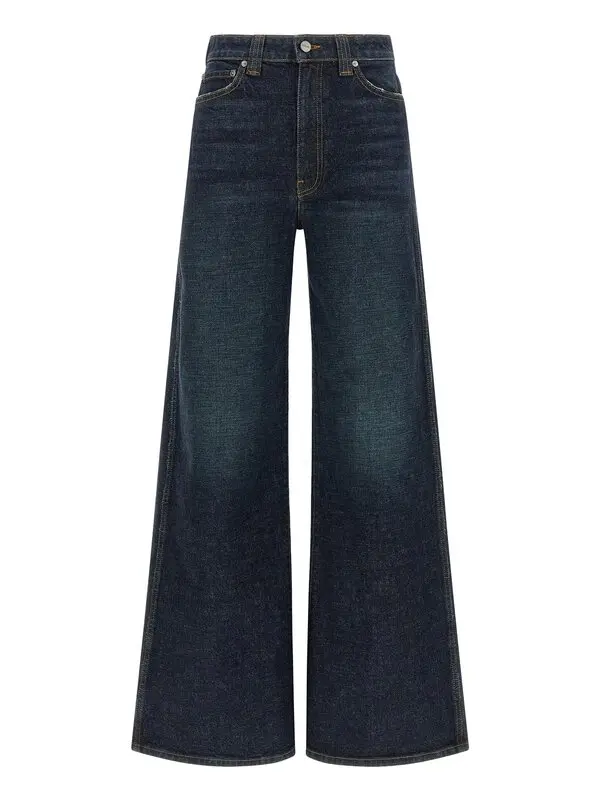 Khaite Dane Wide Leg Jeans - Blue