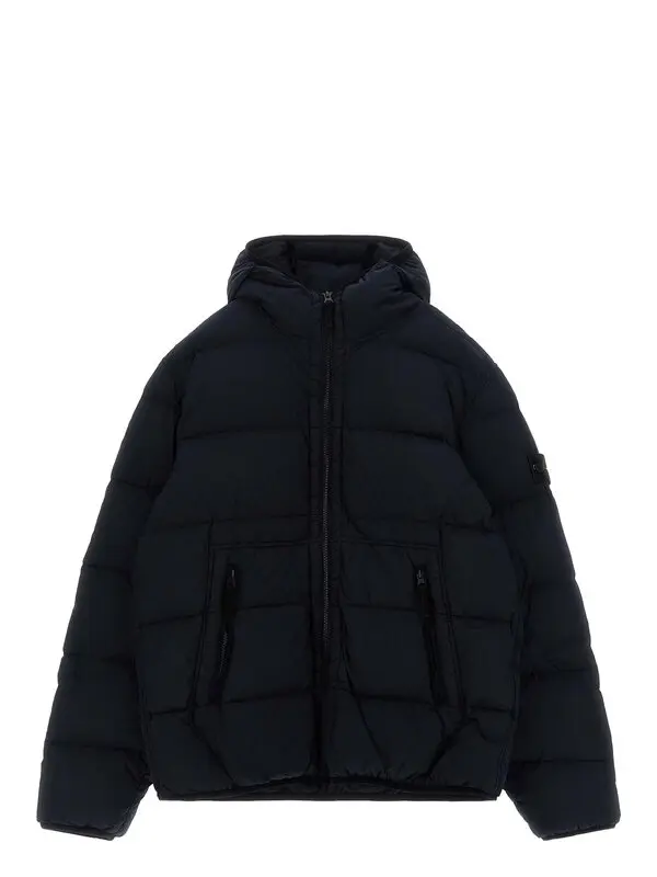 Stone Island Badge Logo Parka - Blue