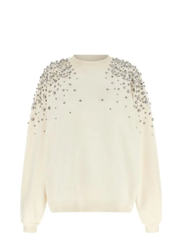 GOLDEN GOOSE Journey Crystal-embellished Crewneck Sweatshirt - White