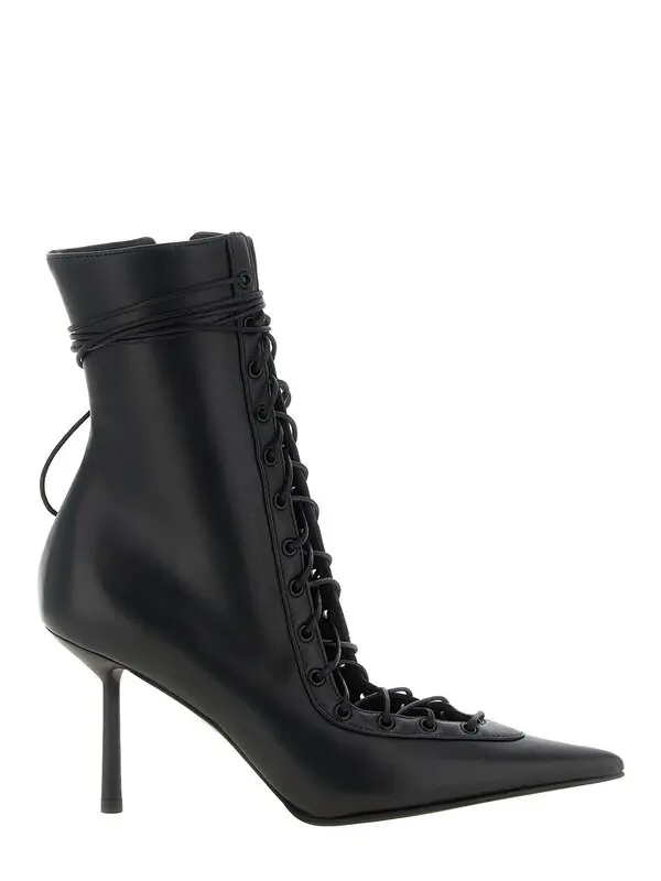 LE SILLA Colette Leather Stiletto Boots - Black