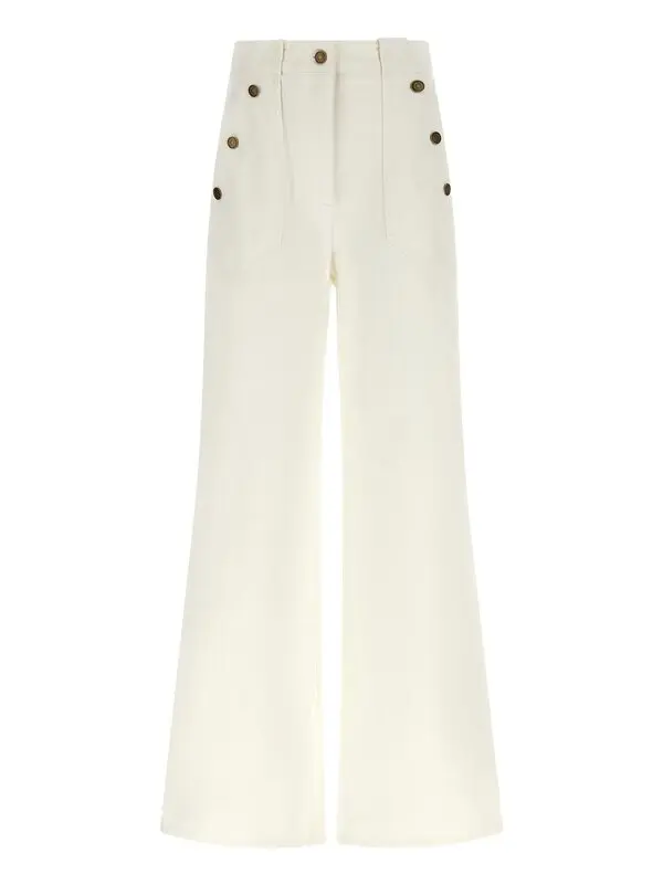 Max Mara Mxmbadesse Cotton Trousers - White