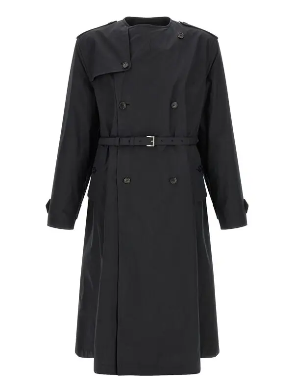Prada Double-breasted Trench Coat - Black