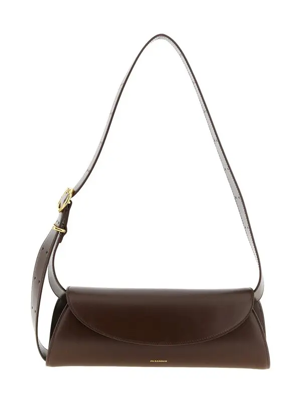 JIL SANDER Cannolo Small Shoulder Bag - Brown