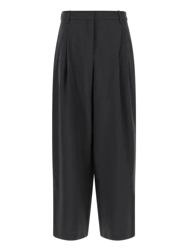 Max Mara Smmtaro Wool Tailored Trousers - Gray