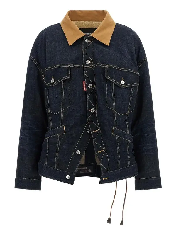 Dsquared2 Denim Wrap Over Jacket - Blue