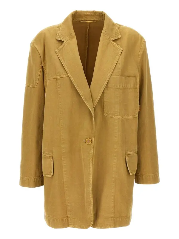 Max Mara Dizzy Cotton Canvas Blazer - Beige