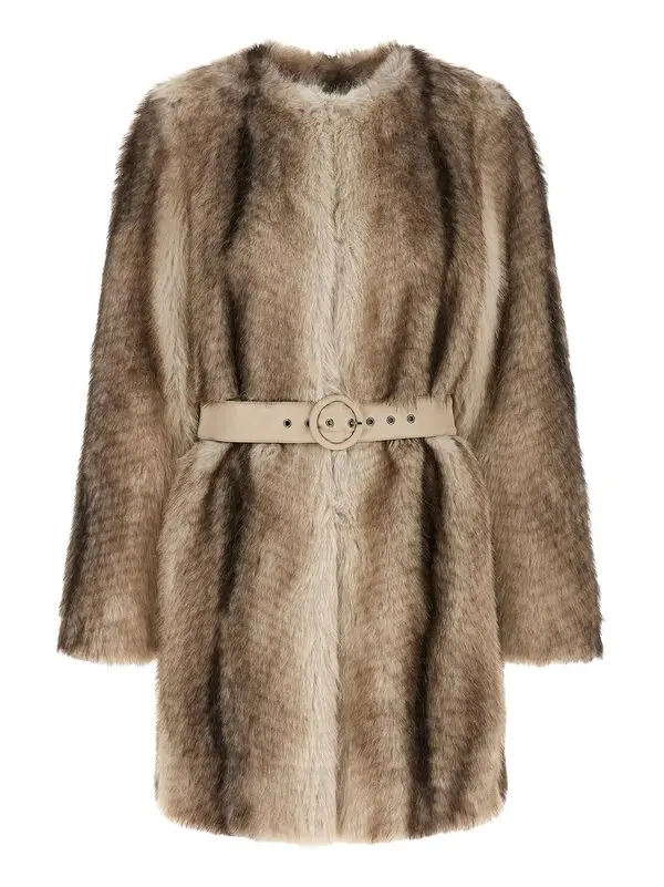 Twin-set Eco-fur Coat - Brown
