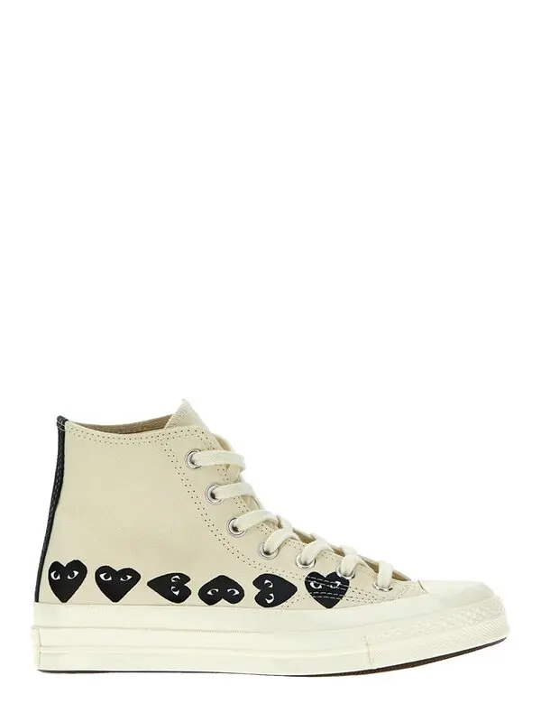 Play Comme Des Garcon X Converse Canvas Sneakers - White/black