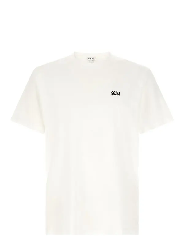 Loewe Anagram' Logo Embroidery T-shirt - White