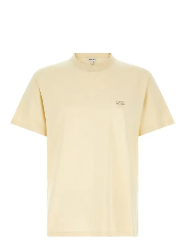 Loewe Anagram' Logo Embroidery T-shirt - Beige