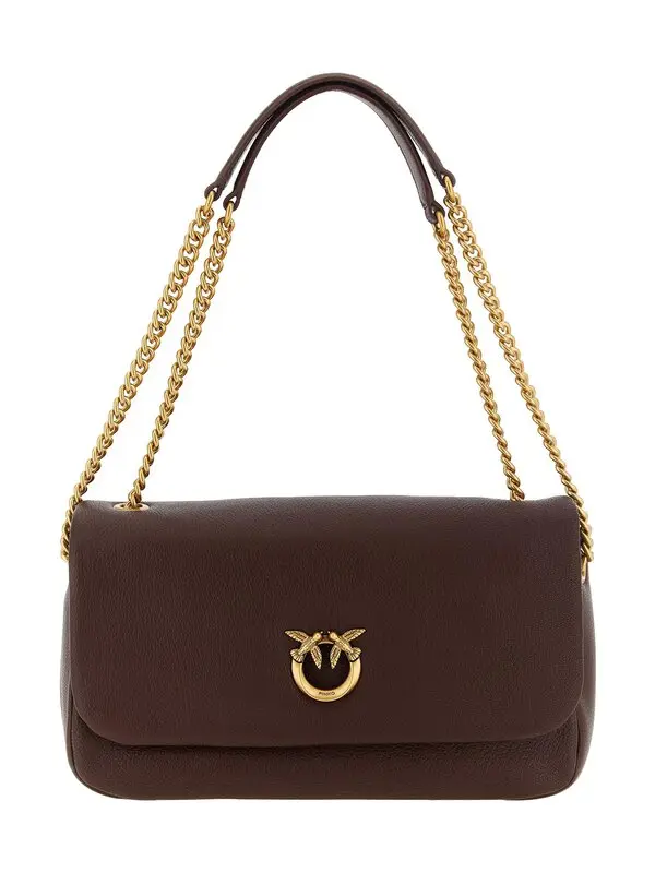 Pinko Love Birds Shoulder Bag - Brown