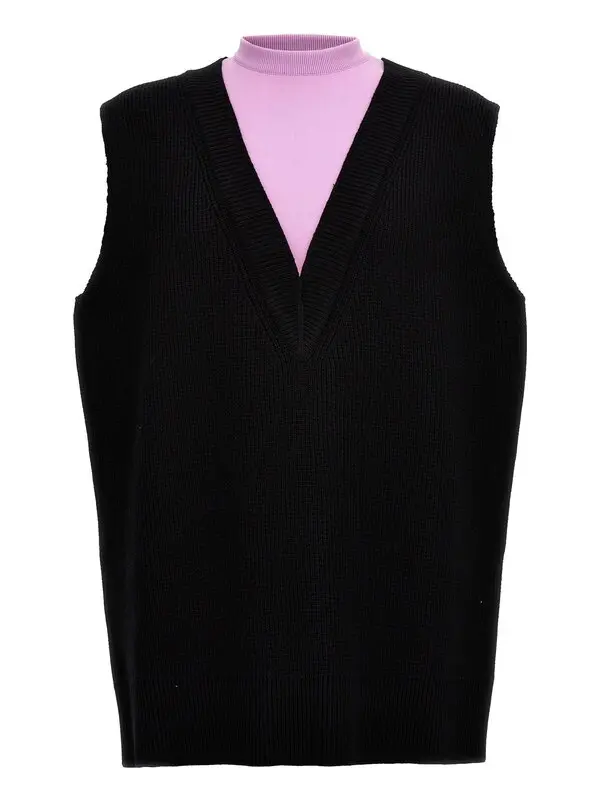 JIL SANDER Wool Blend Knit Vest - Multi
