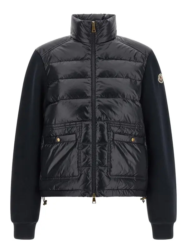 Moncler Two-material Padded Cardigan - Blue