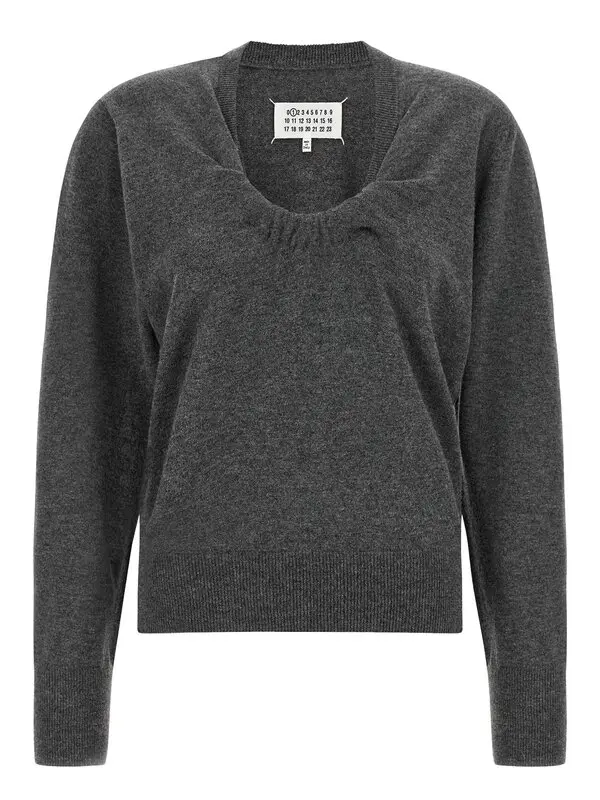 MAISON MARGIELA Twist Wool Sweater - Gray