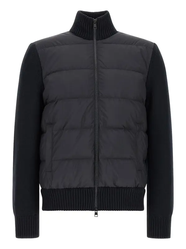 Moncler Two-material Cardigan - Blue